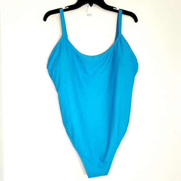 wild fable | Swim | Wild Fable Aqua Blue One Piece High Leg Cheeky ...